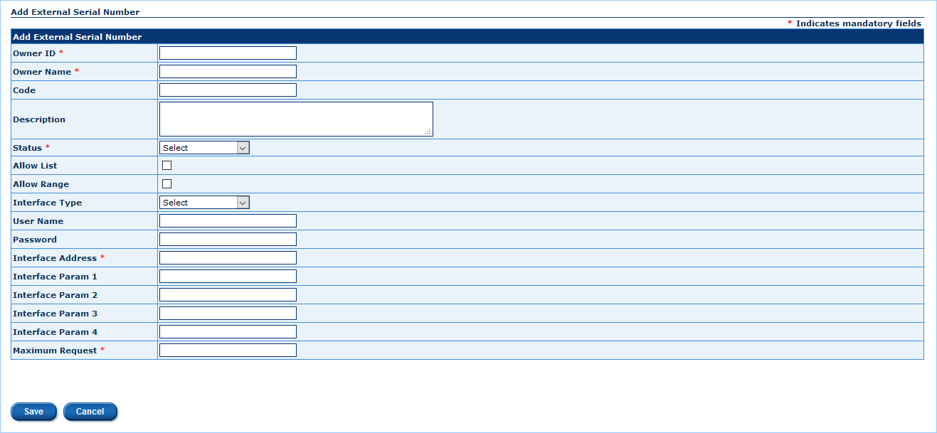 External Serial Number Manager